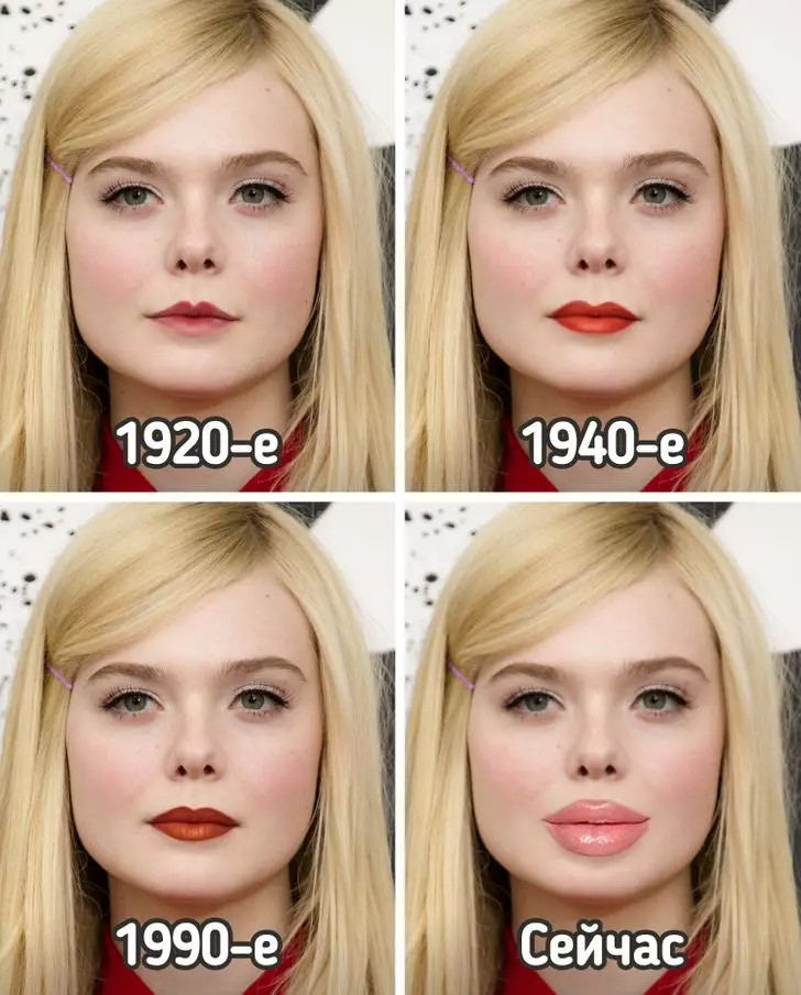 Ugotovili smo, kako se je za 100 let spremenil standarde ženske lepote. Od nekaterih od njih smo imeli čeljust 4373_5