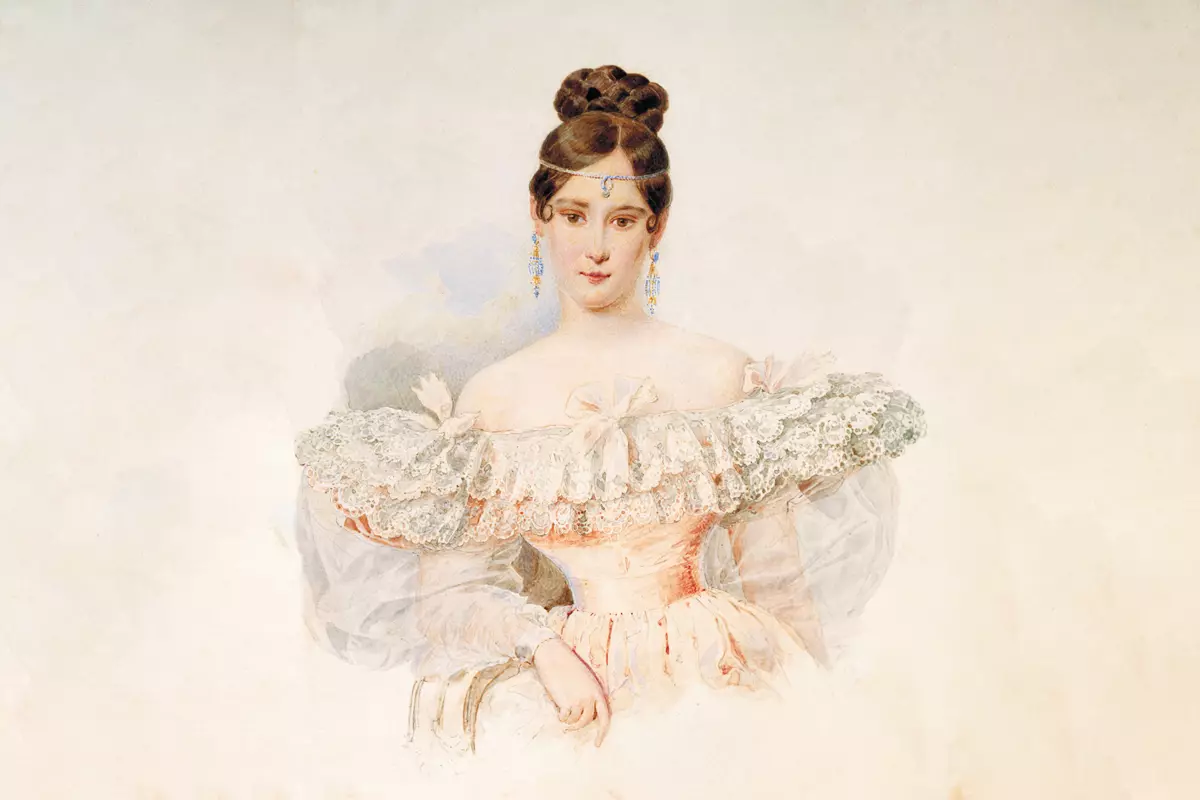 SVEDOK ŠEŠELJ - ODGOVOR: P. Bryullov. Portret N. N. Puškin. Akvarel, 1831-1832.