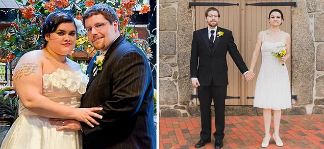 Për 4 vjetorin e dasmës së tij, ky çift vendosi të çonte në formë. Vajza humbi 49 kg, dhe djalë 58