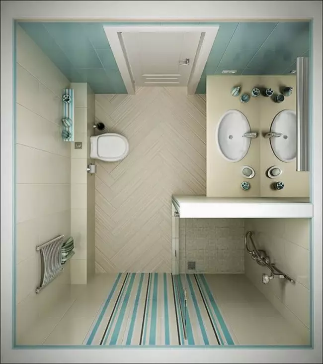 Idea yang sangat baik, bagaimana untuk muat dalam bilik mandi kecil yang anda perlukan 5934_2