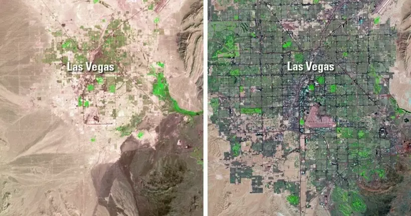 14 pasang gambar dari satelit NASA, yang menunjukkan bagaimana planet kita telah berubah