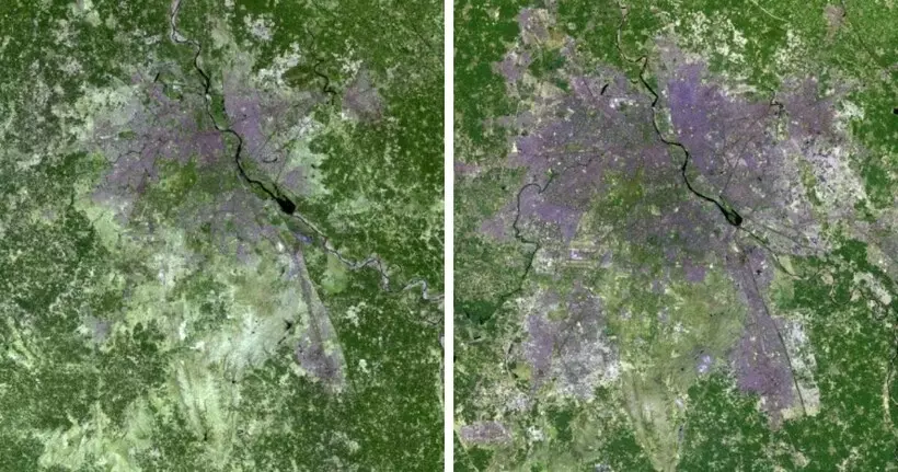 14 pasang gambar dari satelit NASA, yang menunjukkan bagaimana planet kita telah berubah