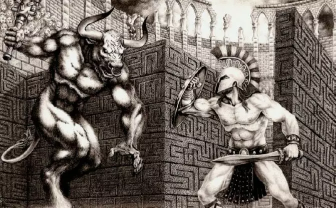 Тесей бореться з Мінотавром. Джерело зображення: taringa.net