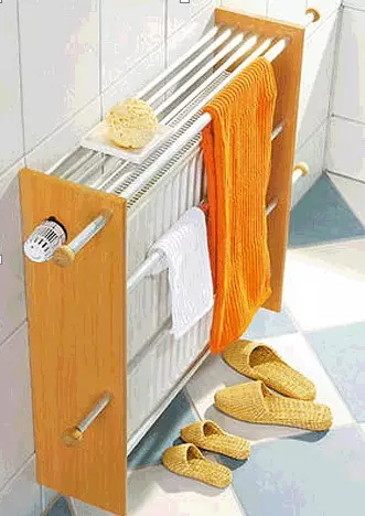 Homemade heating radiator dryer.