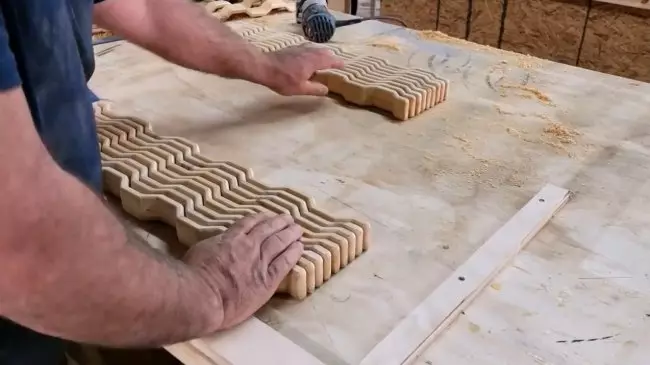 Braided grille made of cedar board with their own hands 6374_33