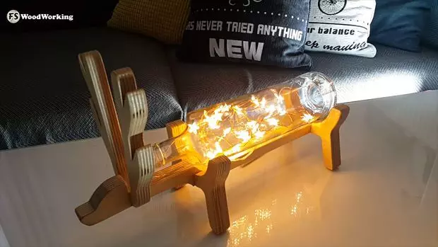 Simple homemade bottle lamp