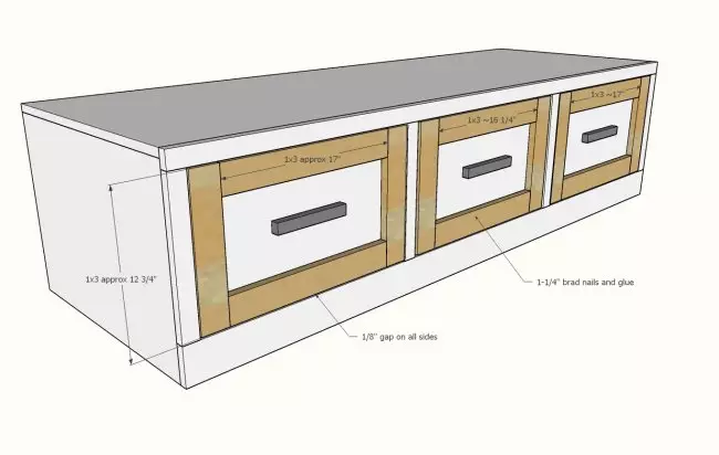 Kwuru ụgbọelu dị mfe na drawers 6535_12