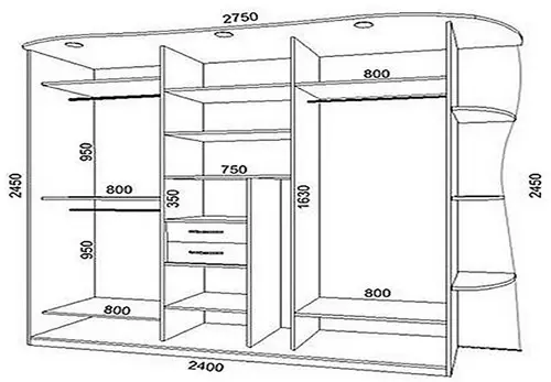 Guarda-roupa embutido com suas próprias mãos: projeto de cálculo, em branco, instalação 7566_2